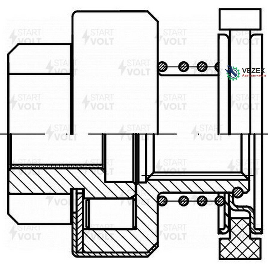 STARTVOLT VCS 1904 Привод стартера (бендикс) для а/м Toyota Corolla E120 (01-) 1.6i/Wish XE10 (03-) 1.8i (VCS 1904)