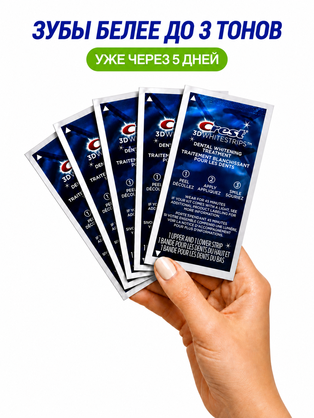 Отбеливающие полоски для зубов Crest 3D Whitestrips Professional Effects (5 процедур)