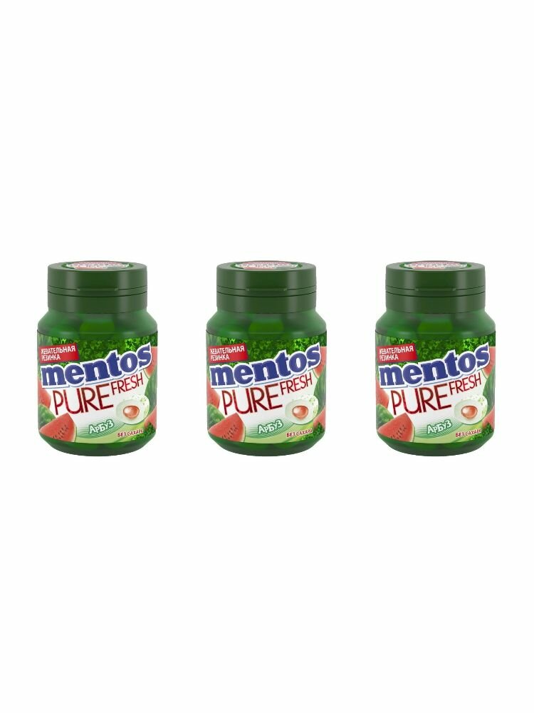 Mentos Жевательная резинка Pure Fresh Арбуз, 54г, 3 шт