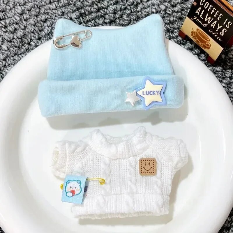 Комплект одежды Labubu для кукол 17 см синего и черного цвета C