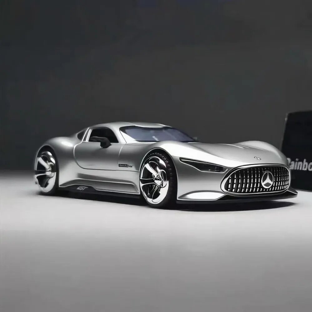 Детская игрушечная машинка Mercedes-Benz GT серебристого цвета, масштаб 1:24, инерционный механизм, свет, для детей 3-5 лет