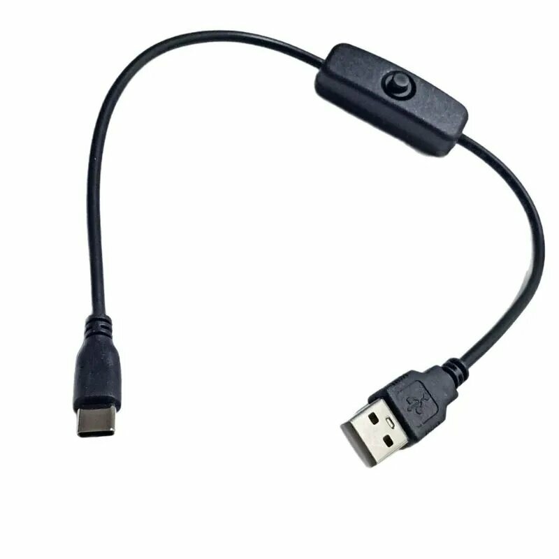 (1 шт.) USB-кабель с выключателем на Type-C для питания, только для зарядки