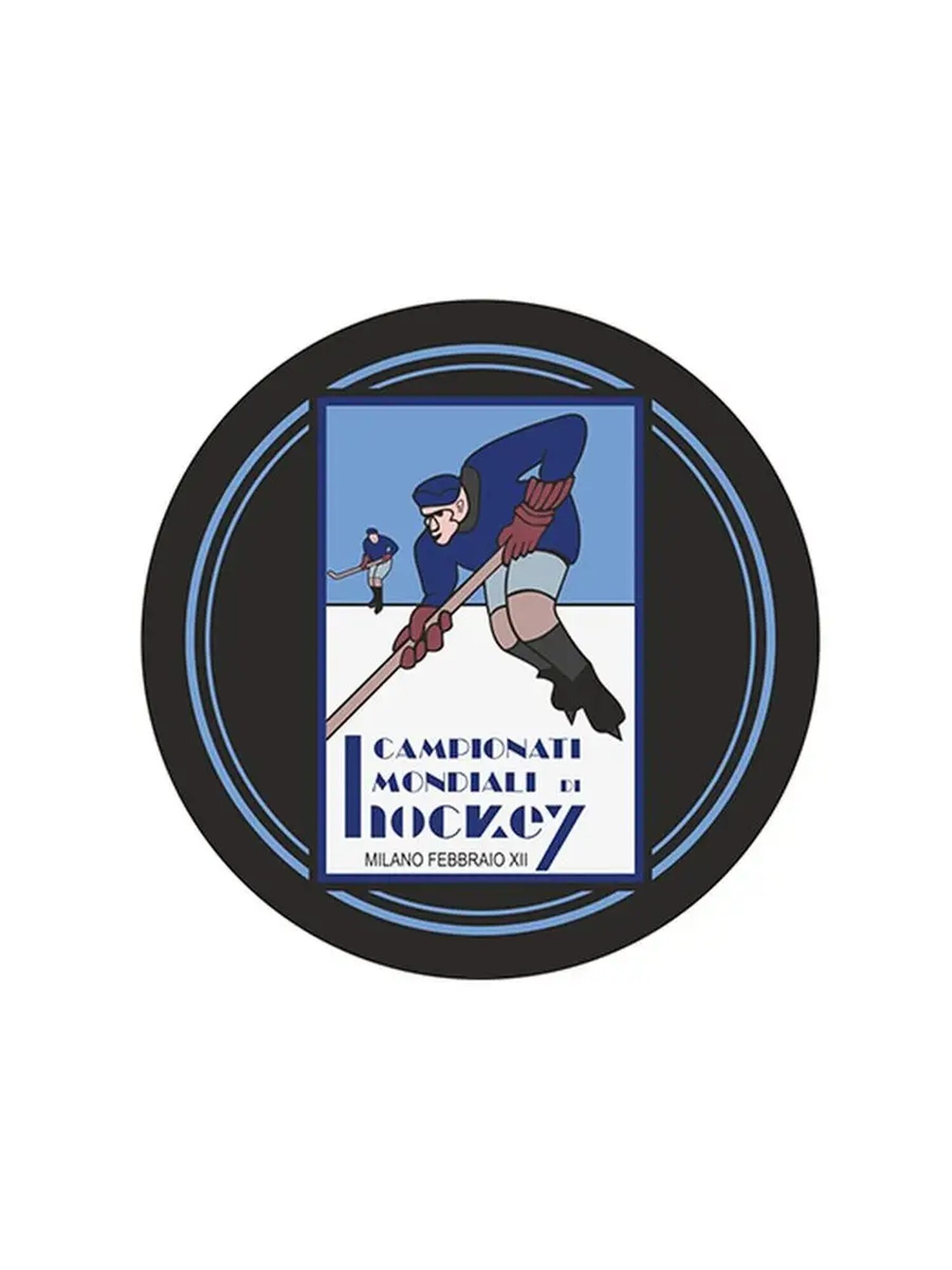 Шайба Sportfanat Чемпионат Мира 1934 Италия, 76 мм, цвет синий