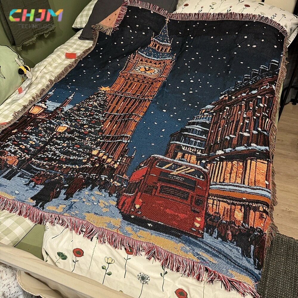 Премиумплед для дивана, London, 110x160 см，Рождественское декоративное одеяло