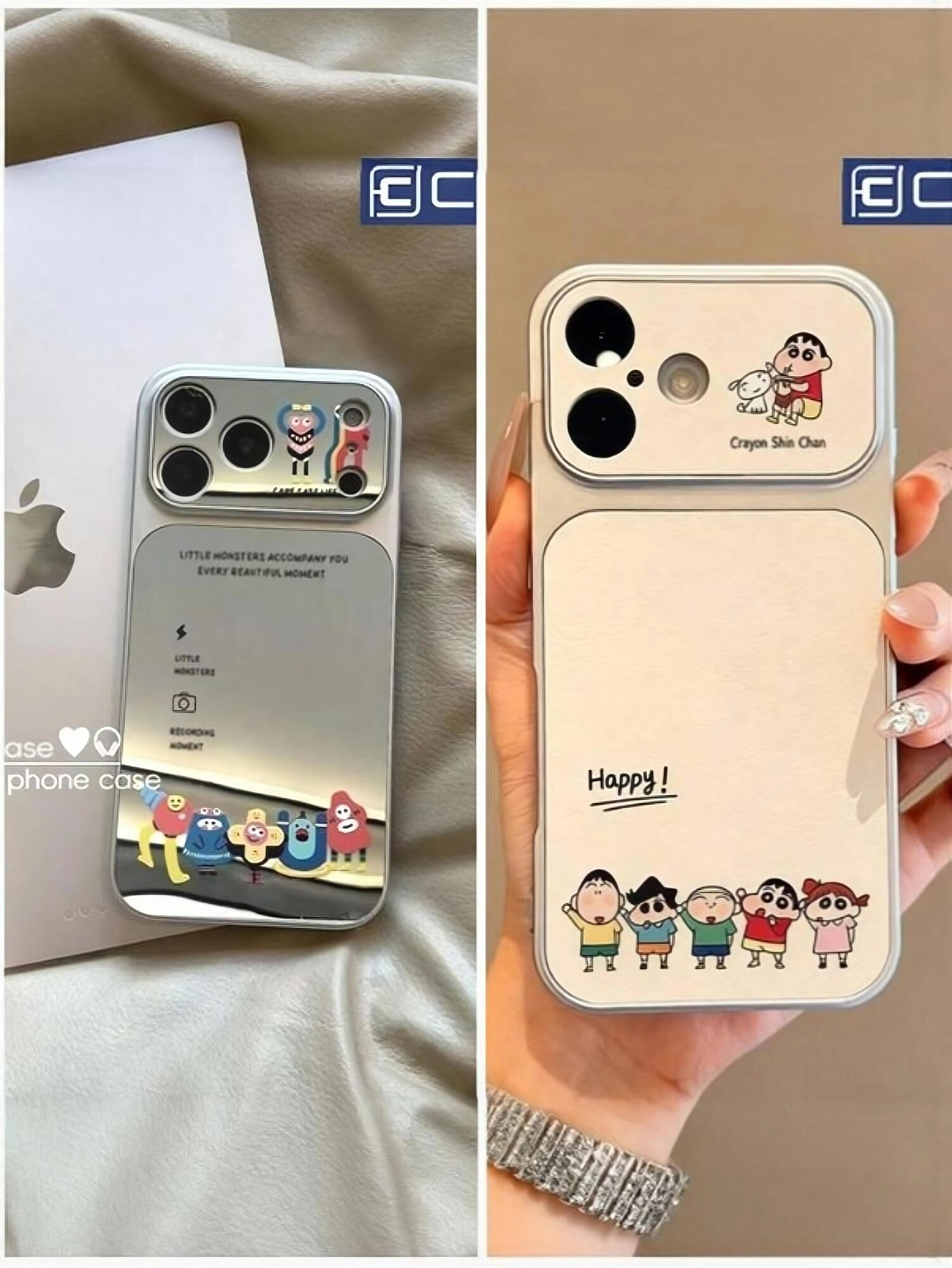 Чехол для iPhone 17， мультяшный Синьсяо и милый монстр, противоударный полная защита，2cp