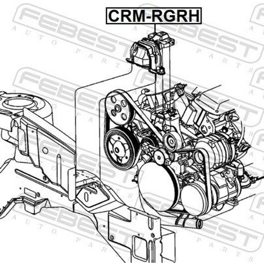 Опора двигателя DODGE CARAVAN 01-08 прав. (гидравлика) FEBEST CRMRGRH