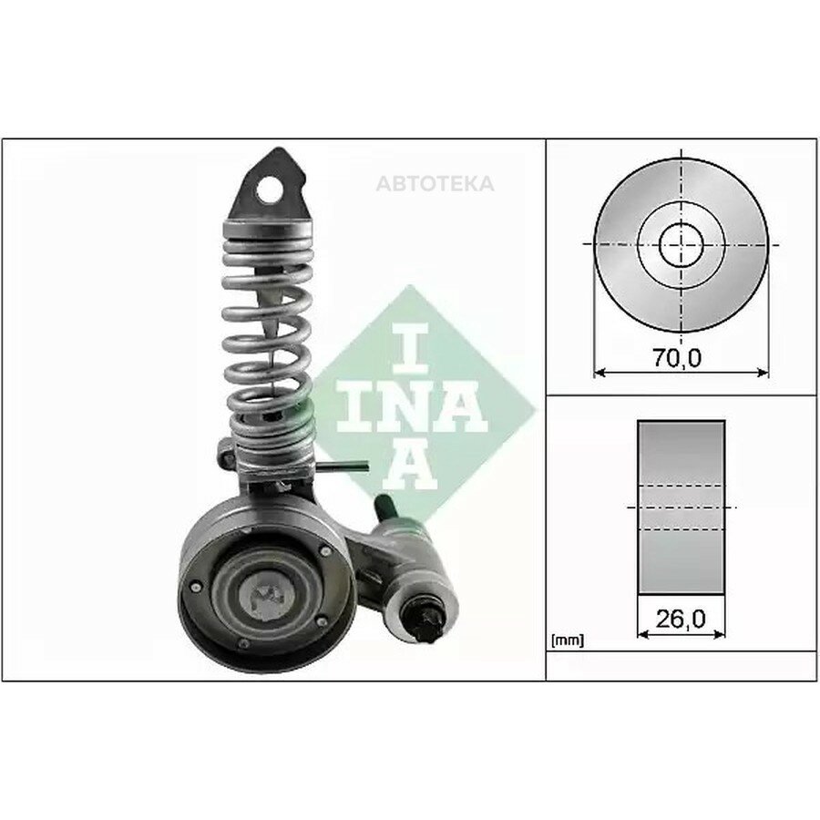 Ролик ремня ДВС в сборе с натяжителем INA 533008530 OPEL ASTRA G, H, J, CORSA B, C, D, E 1.2,1.4 '98-'15