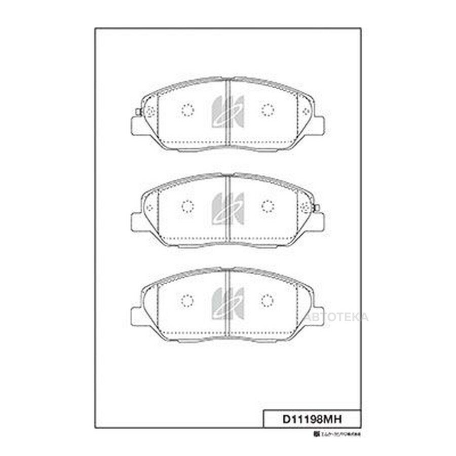 Колодки тормозные передние (с антискрипной пластиной) KASHIYAMA D11198MH HY Santa Fe 05-;