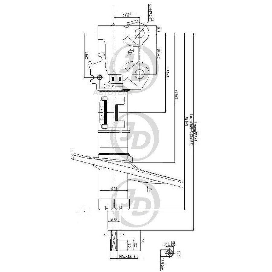 Стойка газомасляная передняя левая /339032/ JUST DRIVE JAS0296 TOYOTA RAV 4 (A30) 4WD 06-;