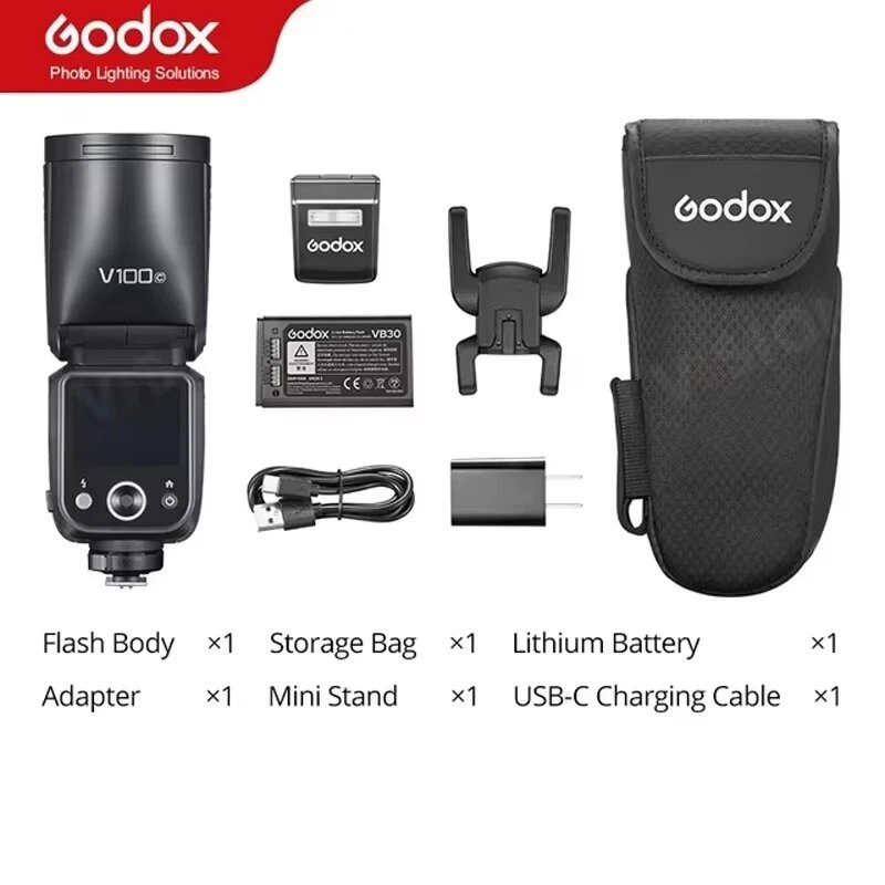 Флэш-лампа Godox V100 C/N/S/F/O TTL с круглым головкой для камеры 100Ws V100S V100C V100N V100F Speedlight для Canon Nikon Sony Fujifilm Olympus