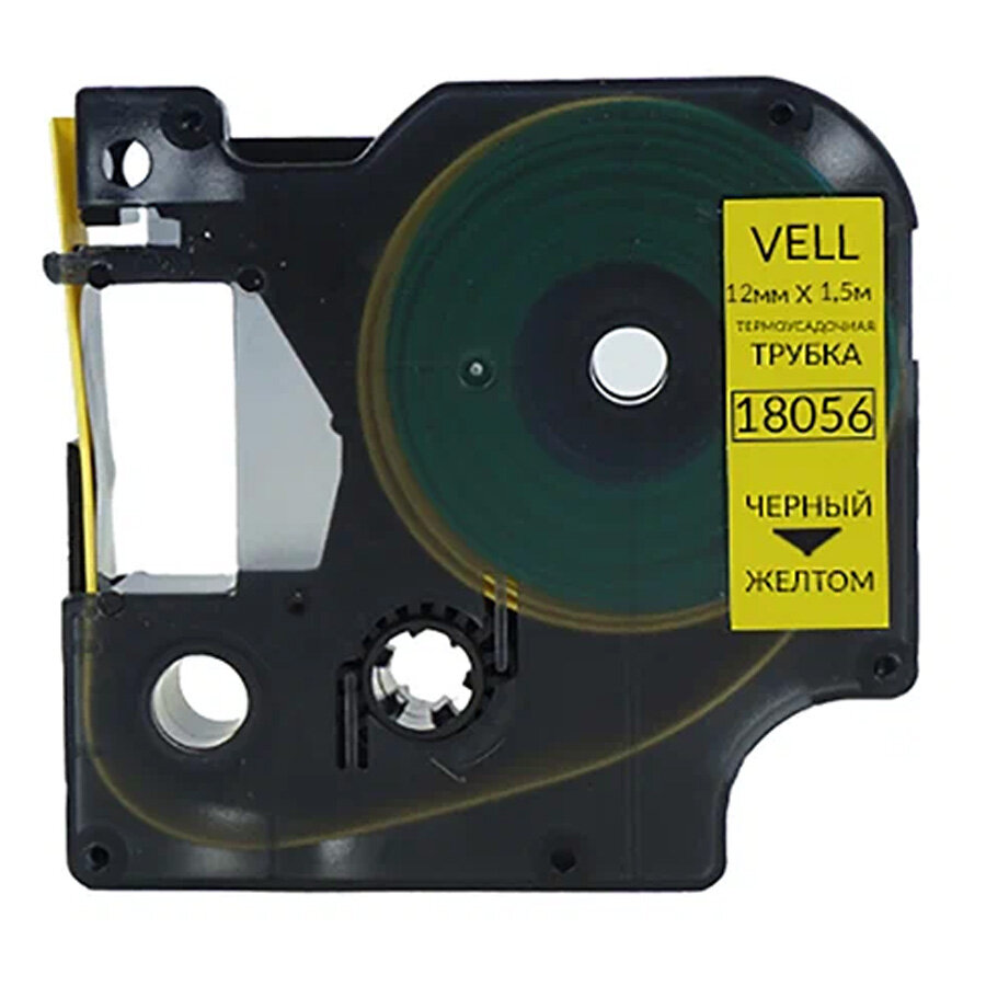 Набор Термоусадочная трубка Vell VL-D-S0718310/18056 (Ø 7 мм, 12 мм x 1,5 м, черный на желтом) (10 шт)