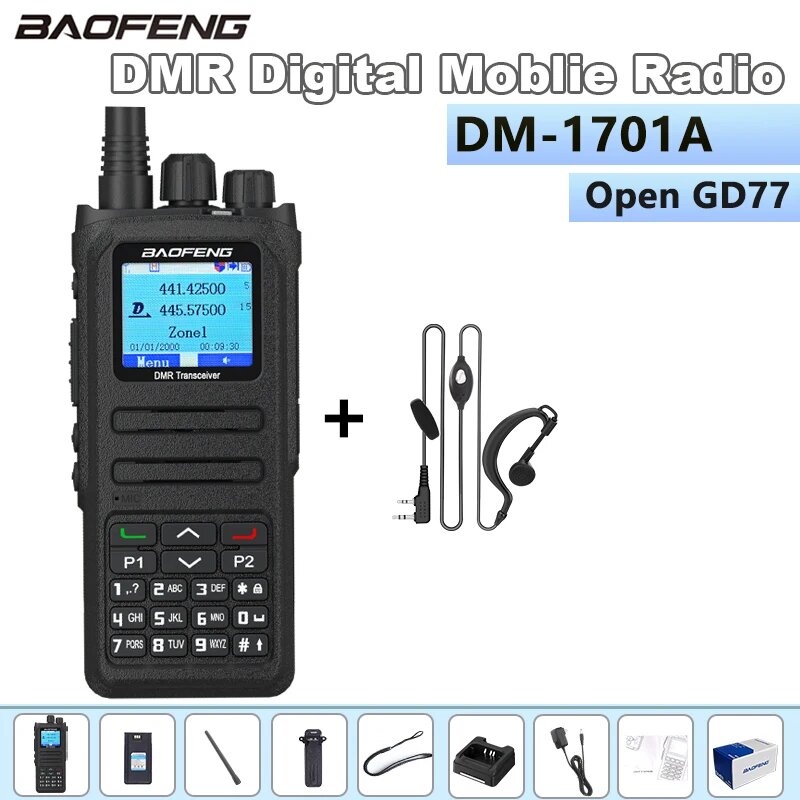 DMR DM-1701A Обновление Open GD77 5В Бауфенг Цифровой Рация Длинный Диапазон Двухрежимный Аналоговый Два Временных Слота Уровень 1+2 АМР Радио