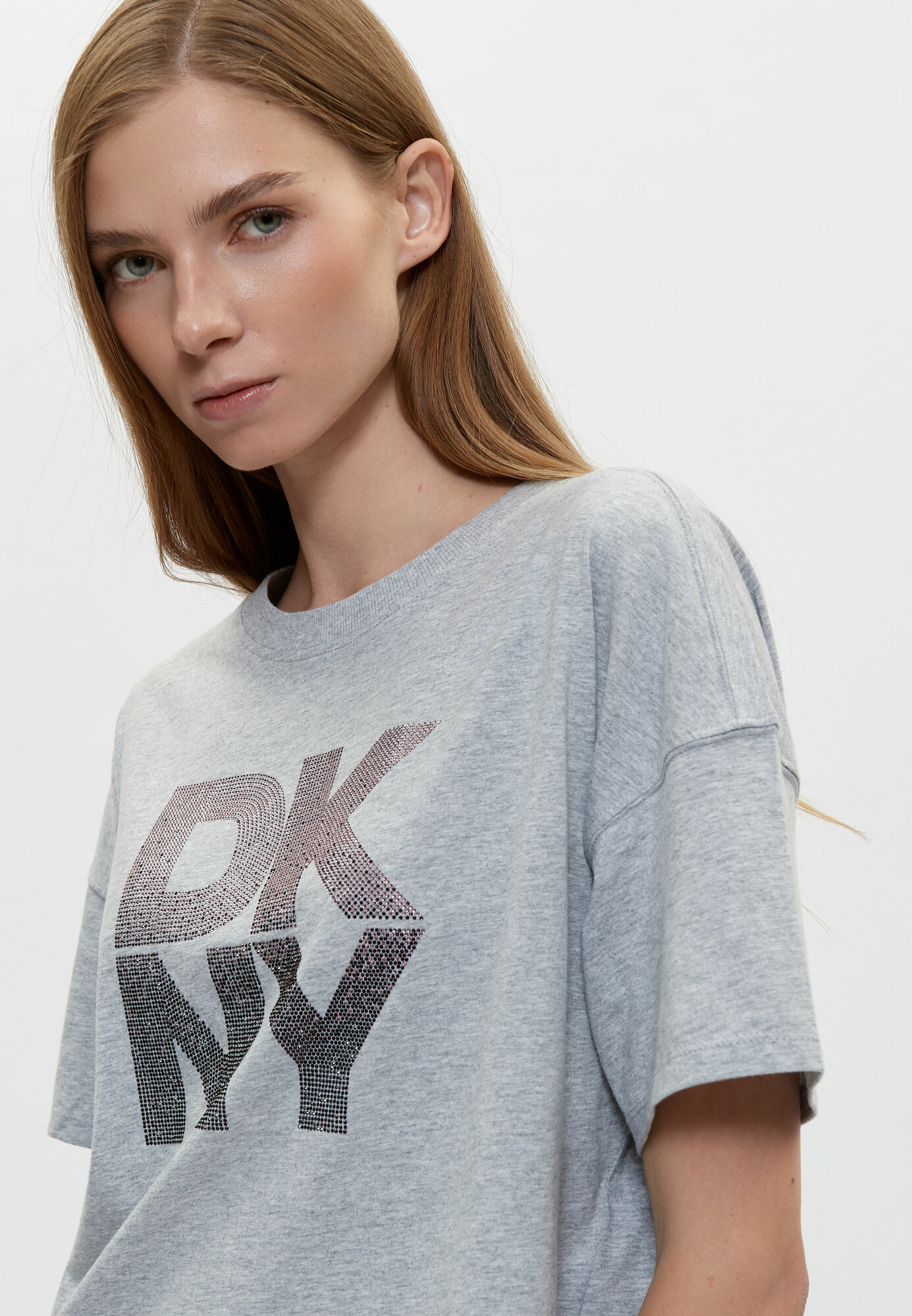 Футболка DKNY, размер S, серый — фото 1