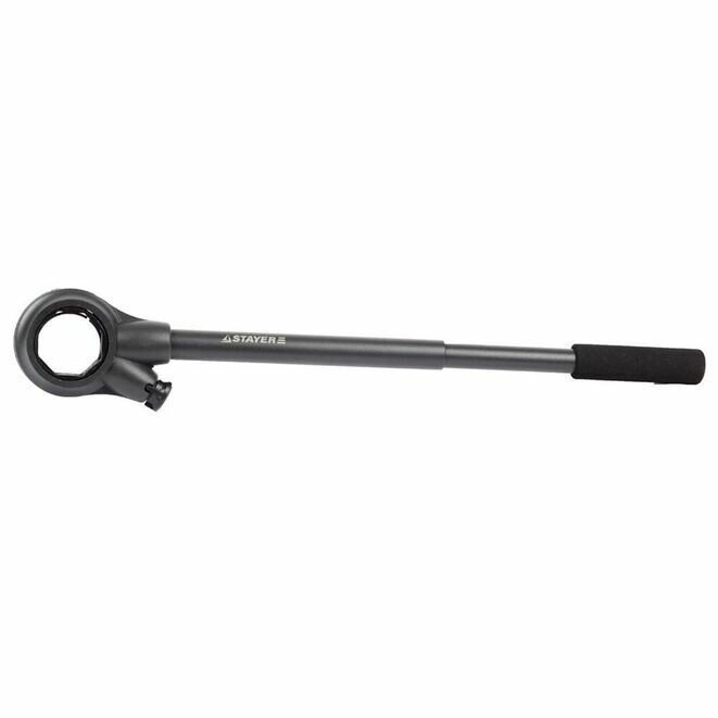 Трещотка для клуппов STAYER 1/4"-1 1/4", ручка 620 мм, двухкомпонентная ручка