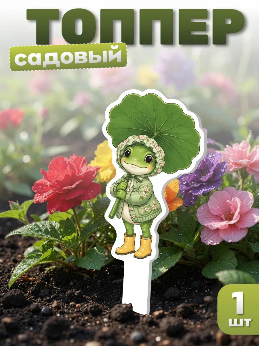 Садовые фигурки для дачи Лягушка в кардигане