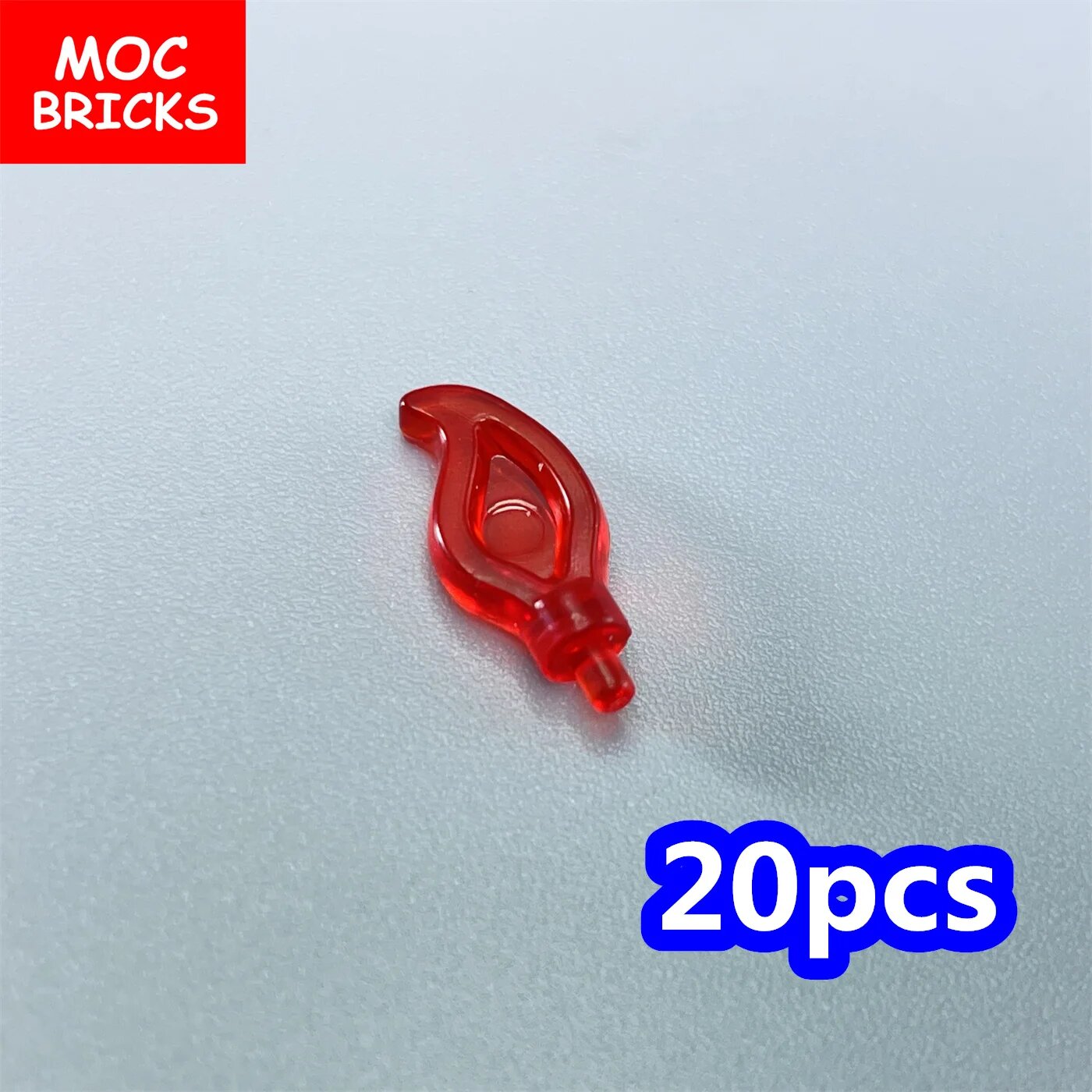 MOC BRICKS Перо пламени, красный (T-R), 20шт