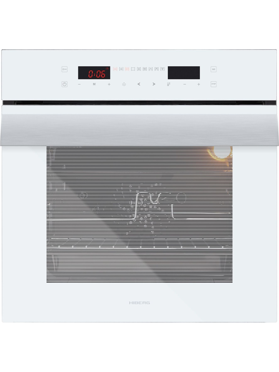 Духовой шкаф электрический Hiberg VM 6192 W, 67л, 9 программ, белый