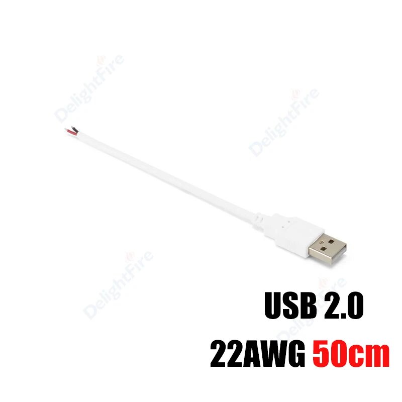 DelightFire USB кабель для светодиодной ленты с выключателем 1м/1.5м