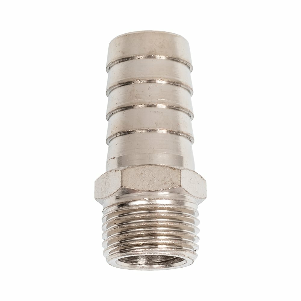 Резьбовой штуцер ёлочка PI TOOLS SH-E19-1/2M под шланг D19. Арт. 2530 — фото 1