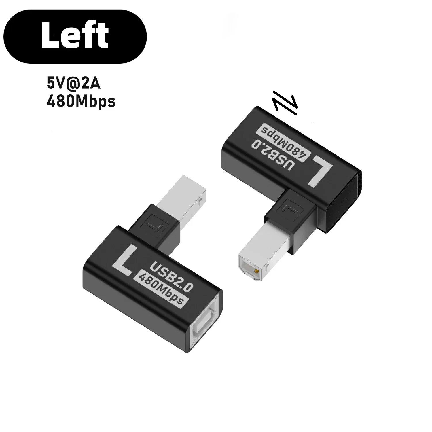 USB-B переходник 90 градусов nku Left 2PCS