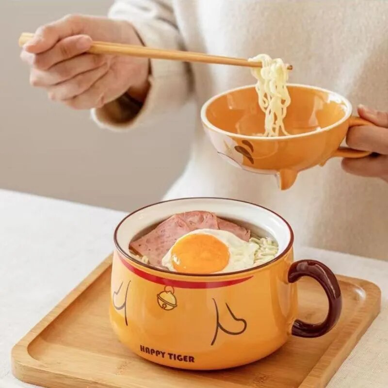 ABSON Миска тигр 980 мл коричневый керамическая, 1 шт, для рамэна