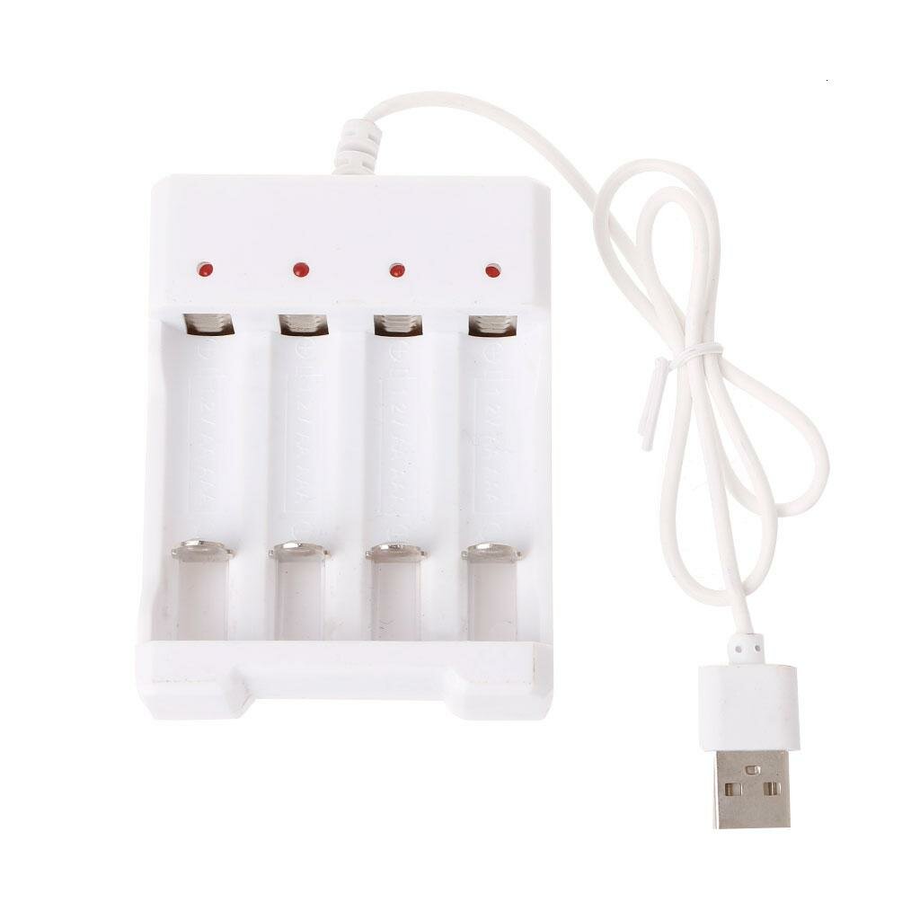 Зарядное устройство USB на 4 слота для AAA и AA, Синий