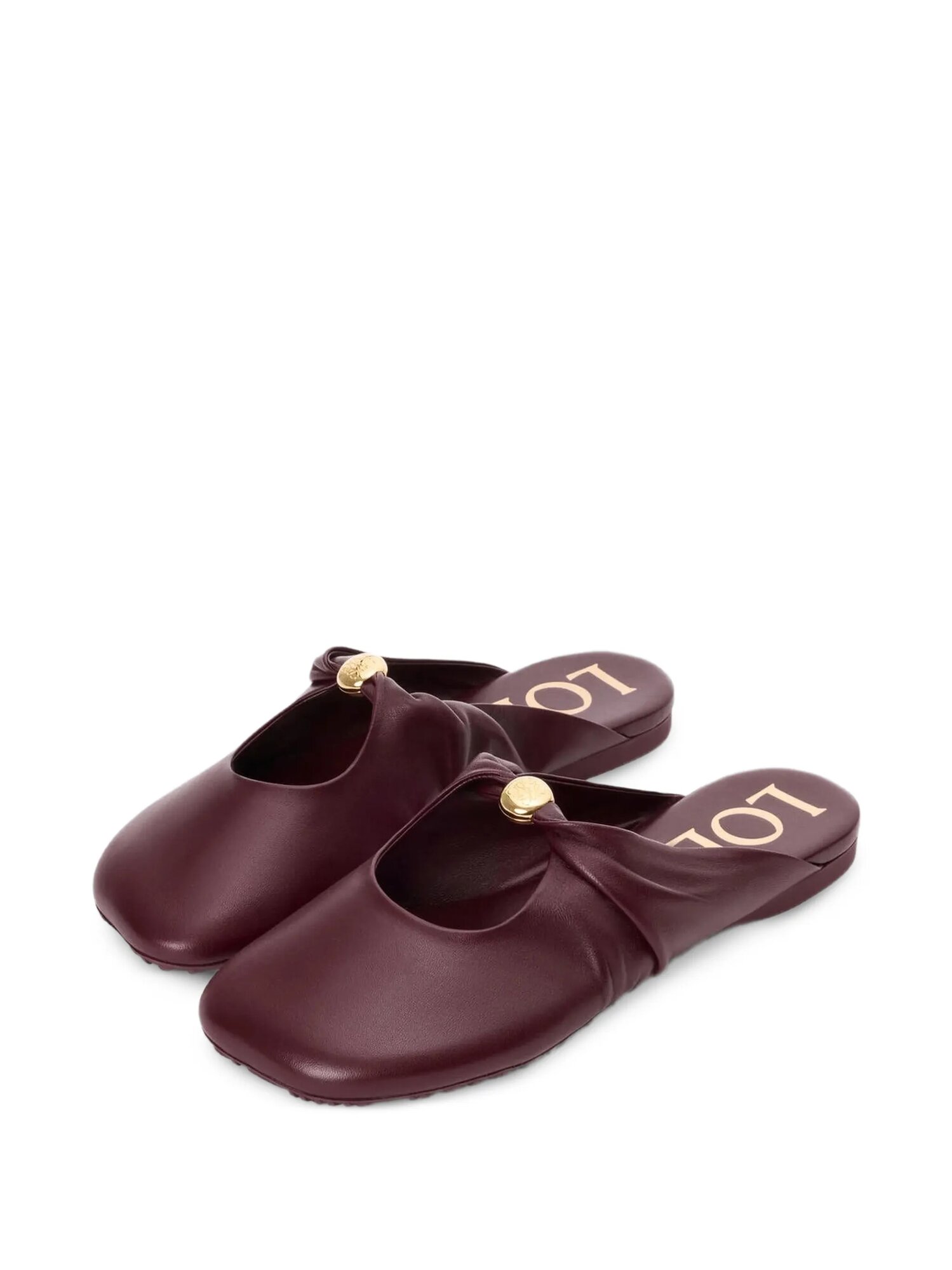 Мюли Loewe Pebble leather mules, размер 40, красный — фото 1