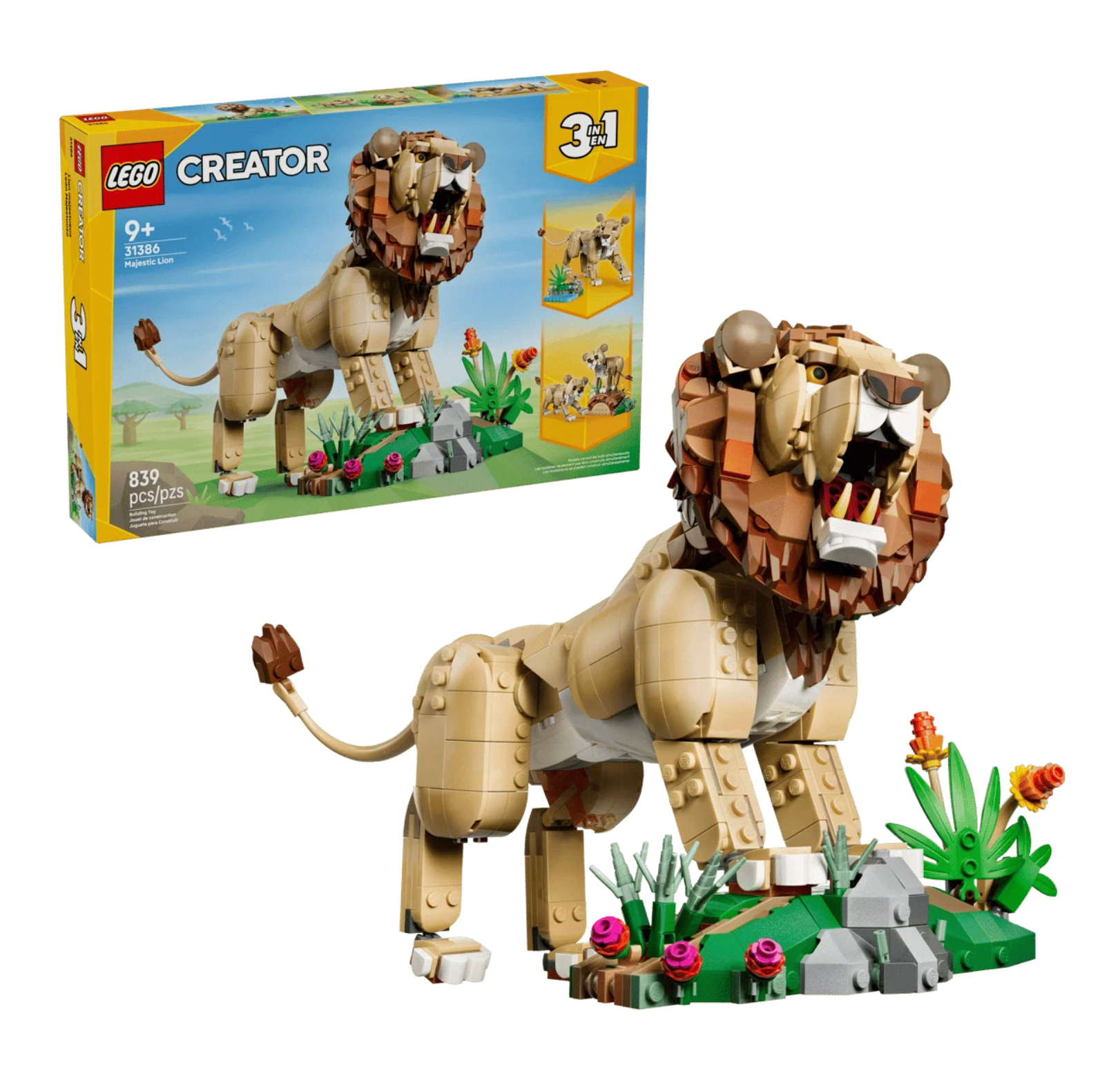 Конструктор LEGO Creator 31386 Дикие животные: Величественный лев 3 в 1