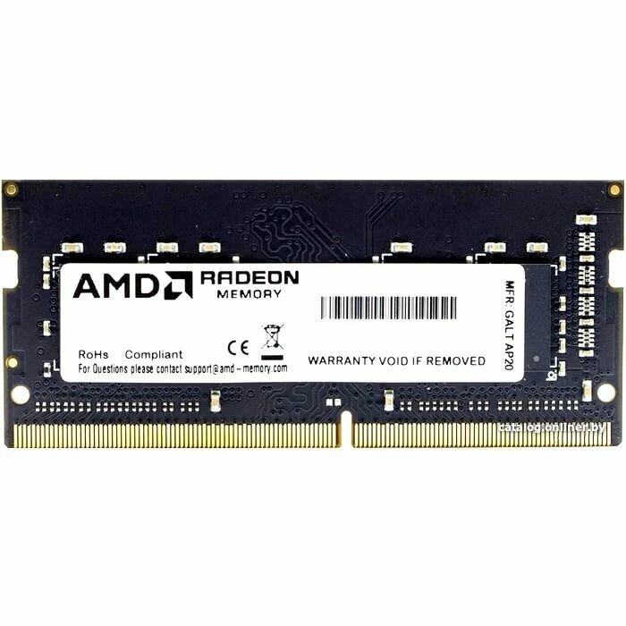 Оперативная память AMD Radeon R9, DDR4, 8Gb (1x8Gb), 3200MHz, CL22, SO-DIMM, OEM
