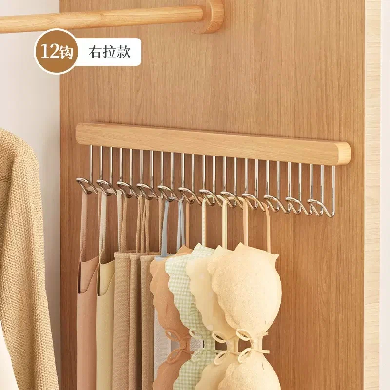 Вешалка для одежды и шляп, 12 крючков, с самоклеящейся основой, без клея, установка за секунду, Правая направляющая