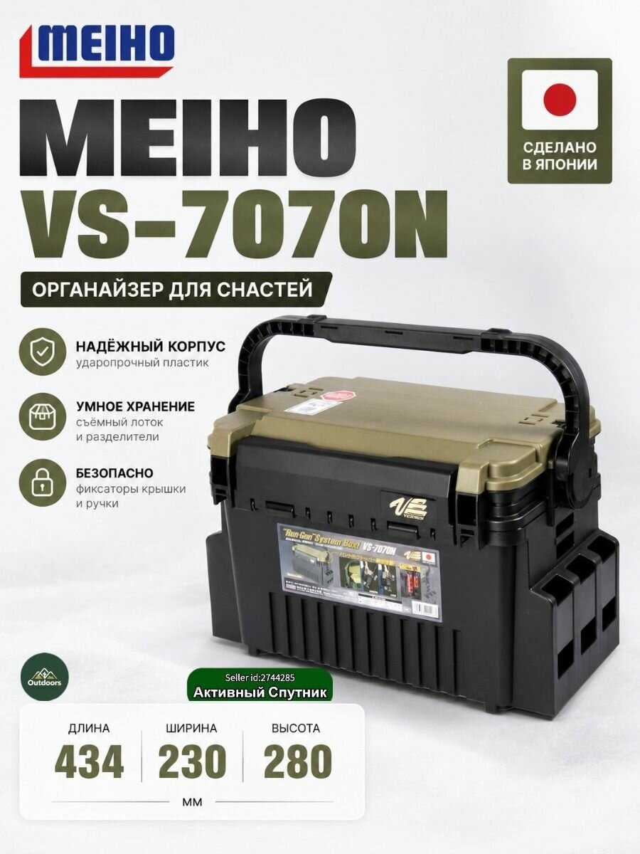 Ящик рыболовный Meiho Versus VS-7070N Black 434x233x280