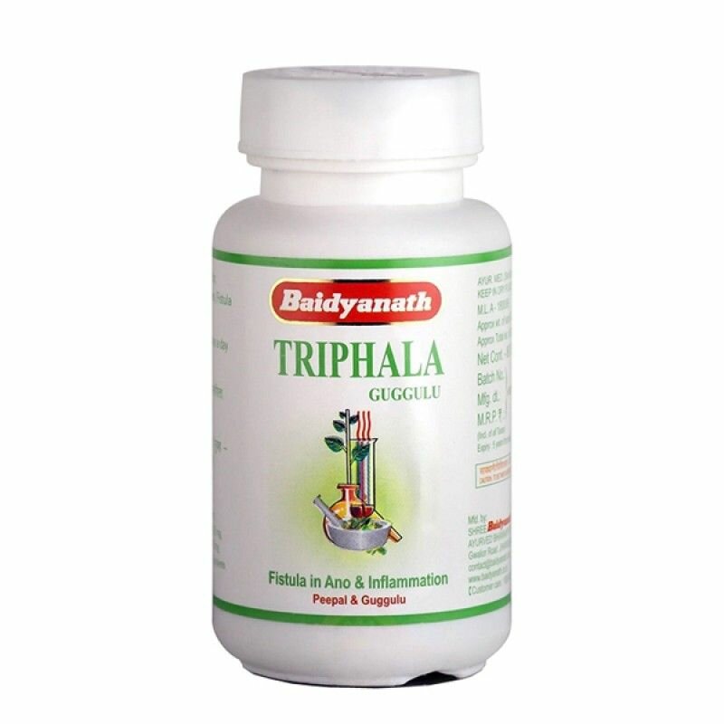 Трифала Гуггул Байдианат (Triphala Guggulu Baidyanath), 80 таблеток