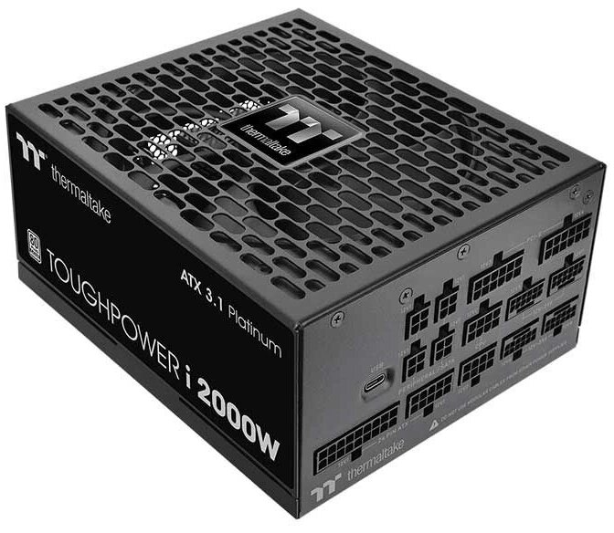 Блок питания Thermaltake ATX 2000W Toughpower i Gen.5 80+ platinum 24pin APFC 140mm fan color LED 12xSATA Cab Manag RTL