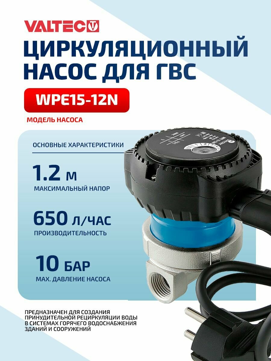 Насос для ГВС циркуляционный Wester WPE15-12N