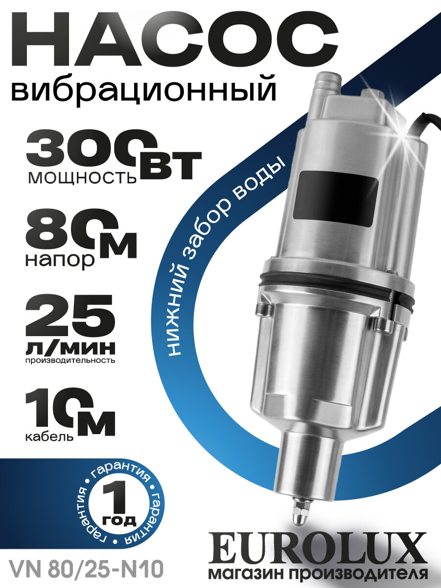 Вибрационный насос VN 80/25-N10 Eurolux