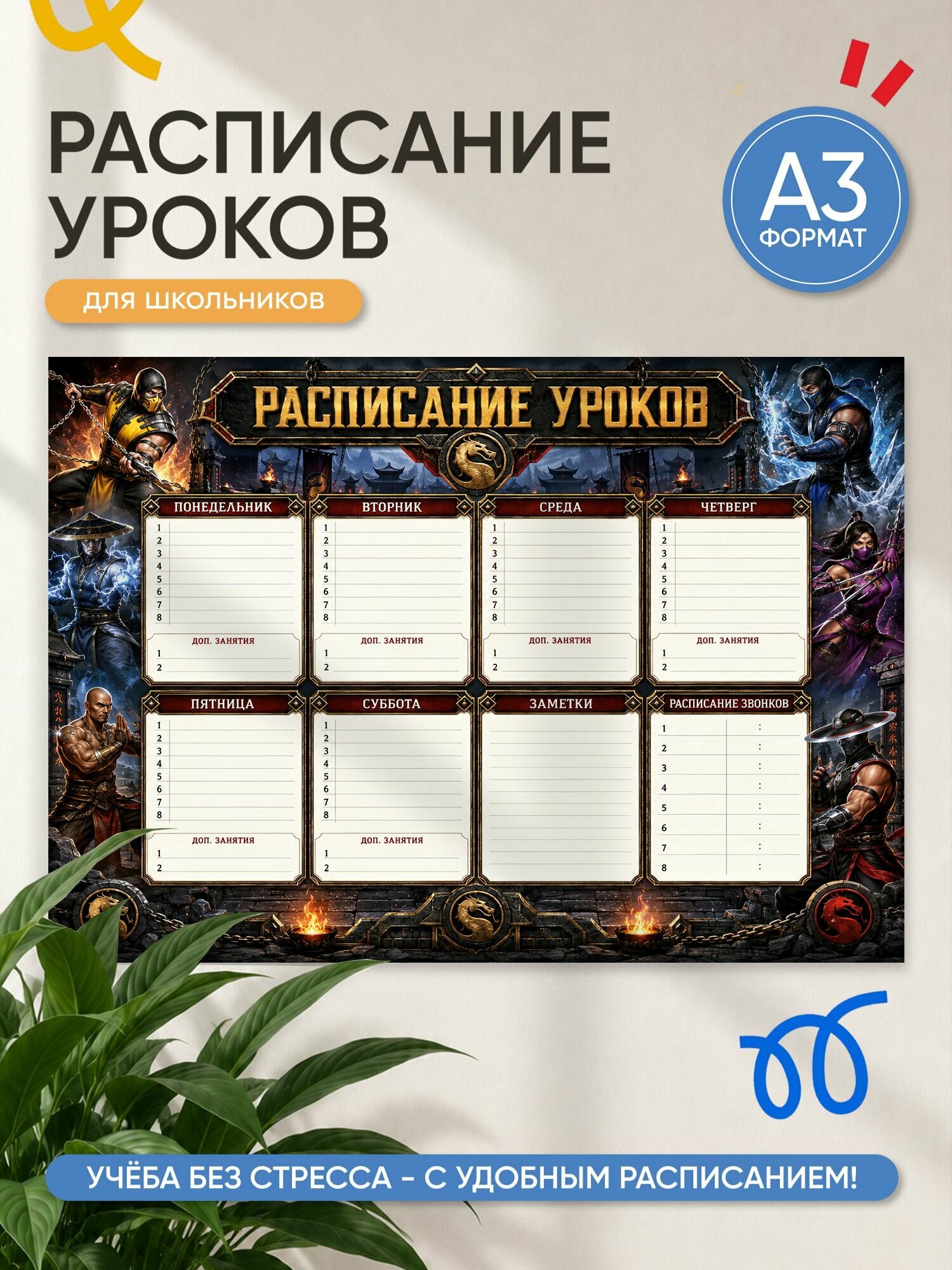 Расписание уроков Mortal kombat