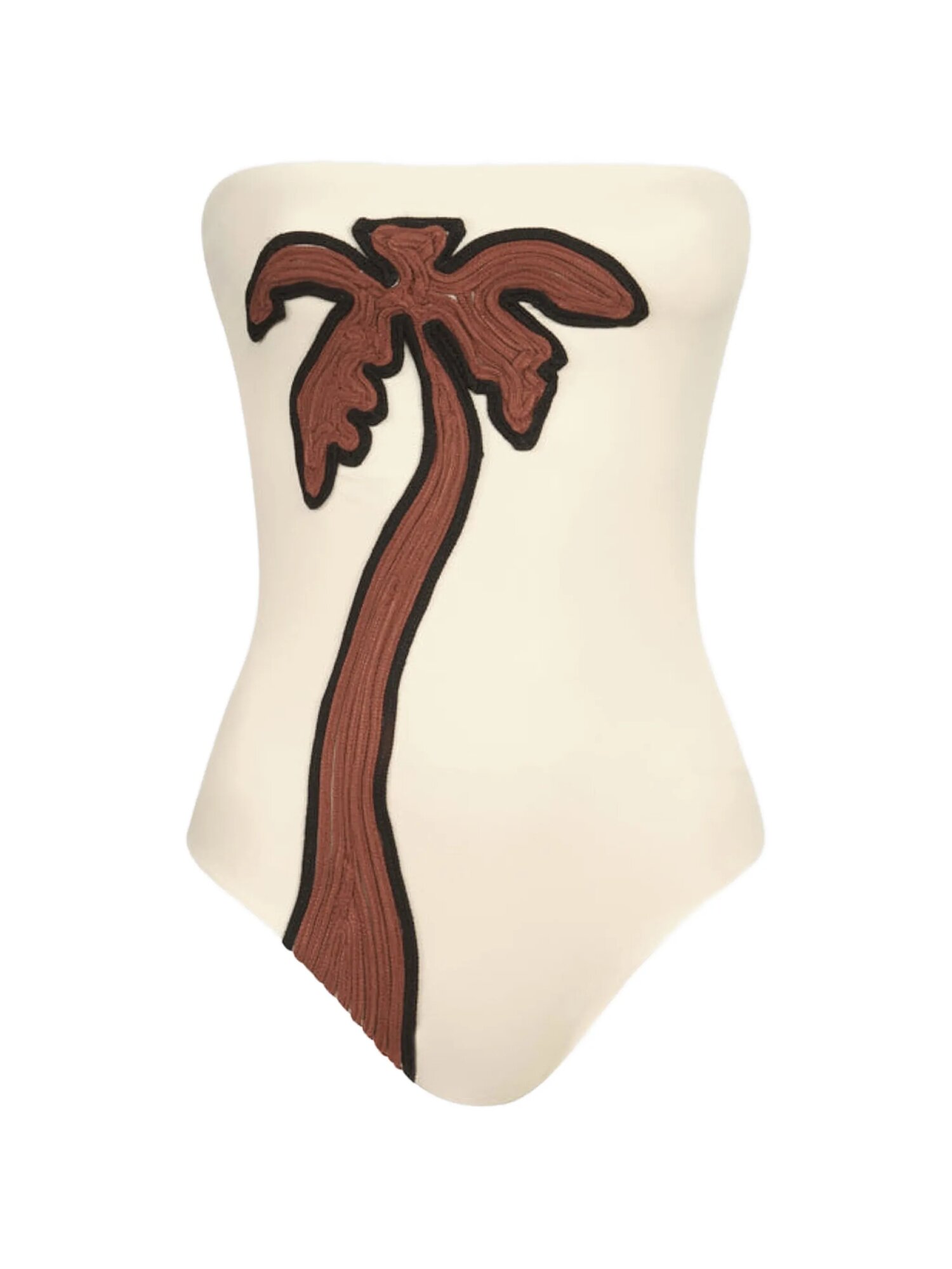 Купальник Palm-motif textured strapless swimsuit
