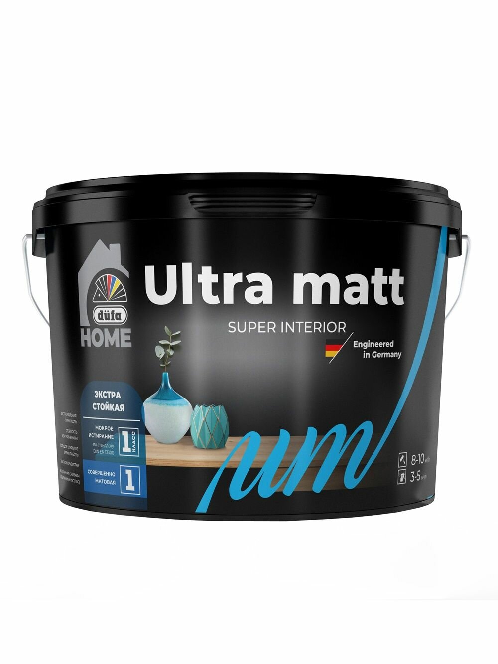 Краска для стен и потолков интерьерная Dufa Premium Home Ultra Matt глубокоматовая белая база 1 прозрачная 2.5 л