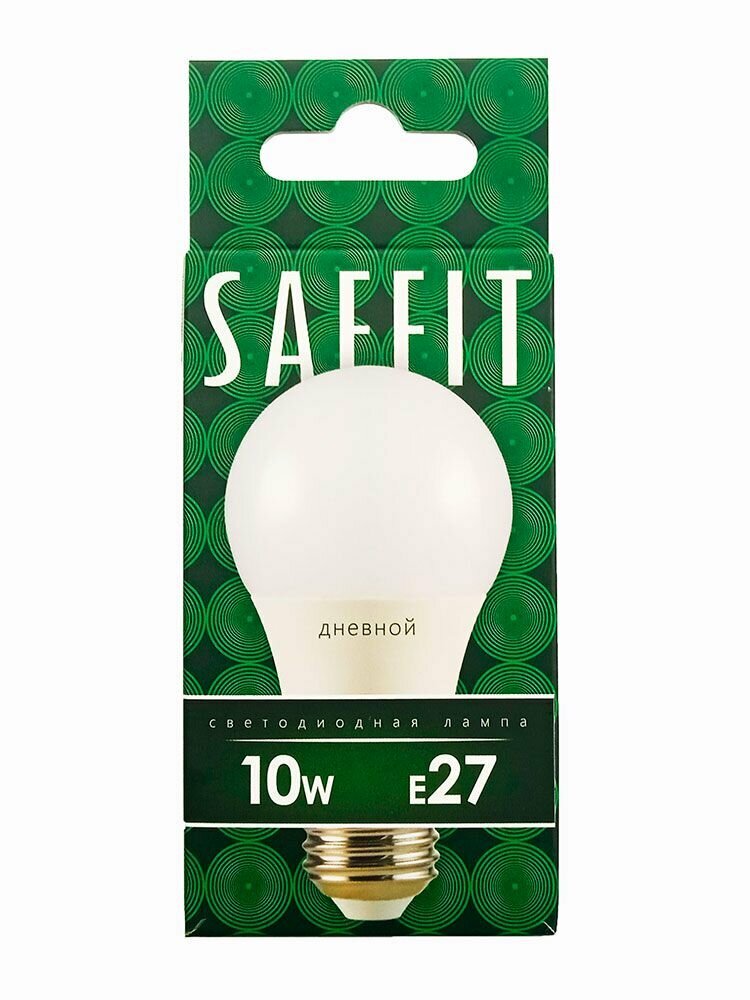 Лампа светодиодная 10 ватт ( 1 шт.) SAFFIT SBA6010 E27 10W 6400K, белый
