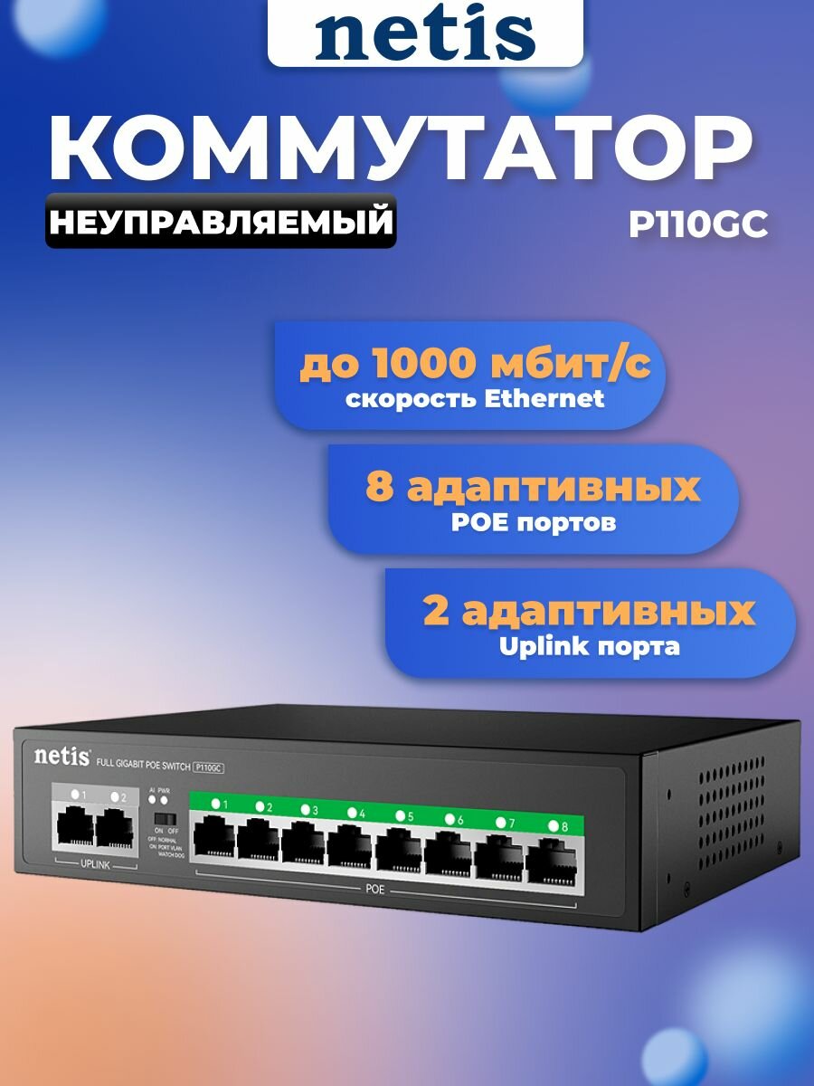 Netis Коммутатор P110GC 10-портовый