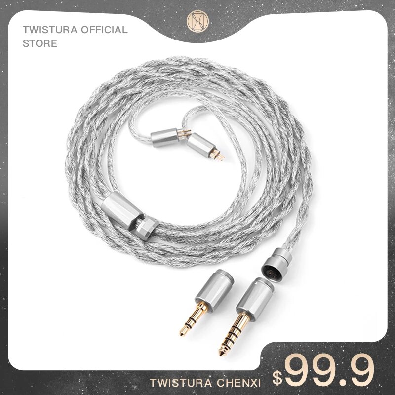 Кабель TWISTURA CHENXI Hybrid Graphene Copper Silver Upgrade 0.78 мм 2-контактный 3.5 мм/4.4 мм