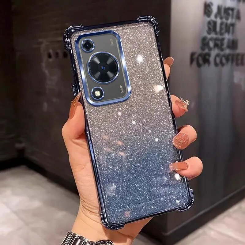 Блестящий чехол для Huawei Nova Y63, синий