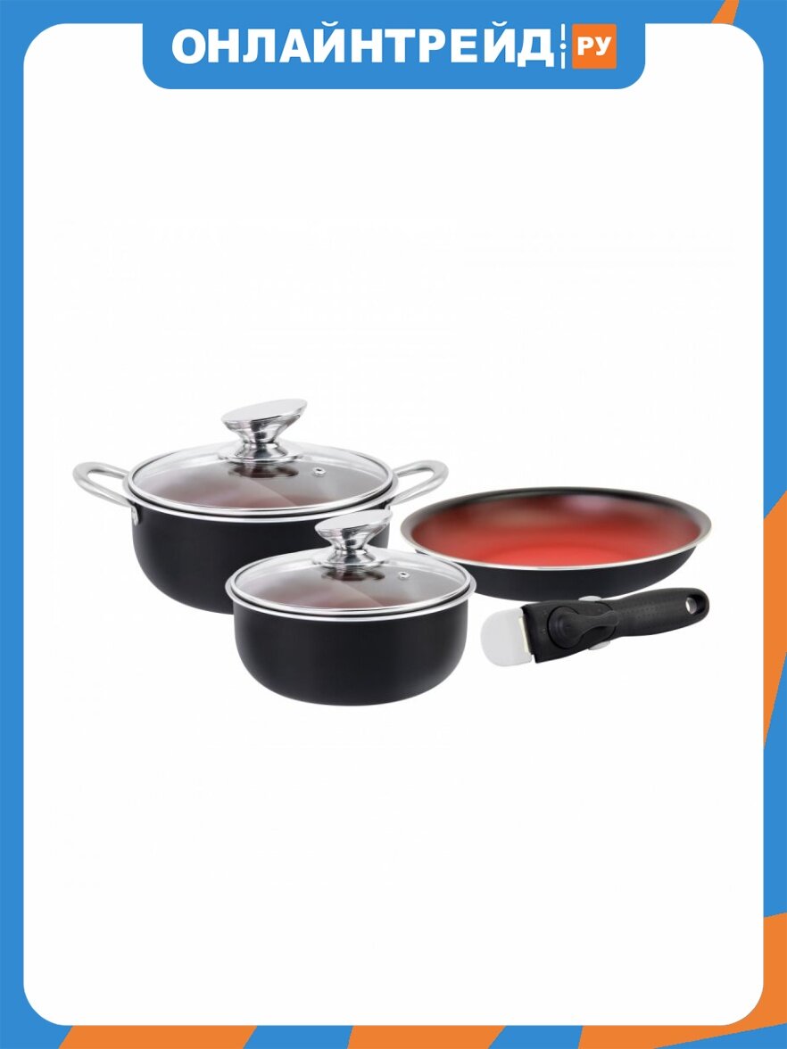 Набор посуды для приготовления Pomi D'oro Comodo set P640556, со съемной ручкой