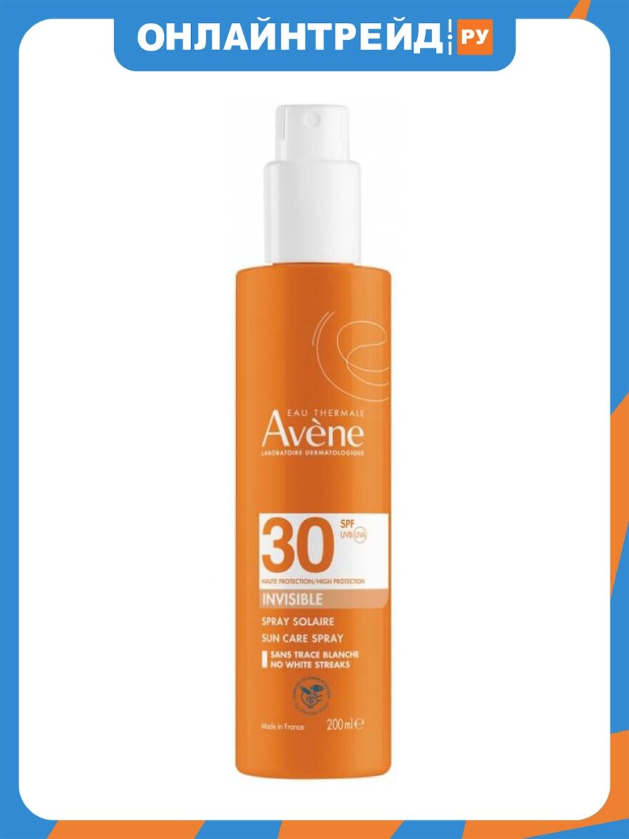 Солнцезащитный невидимый спрей Avene Suncare для чувствительной кожи SPF30, 200 мл