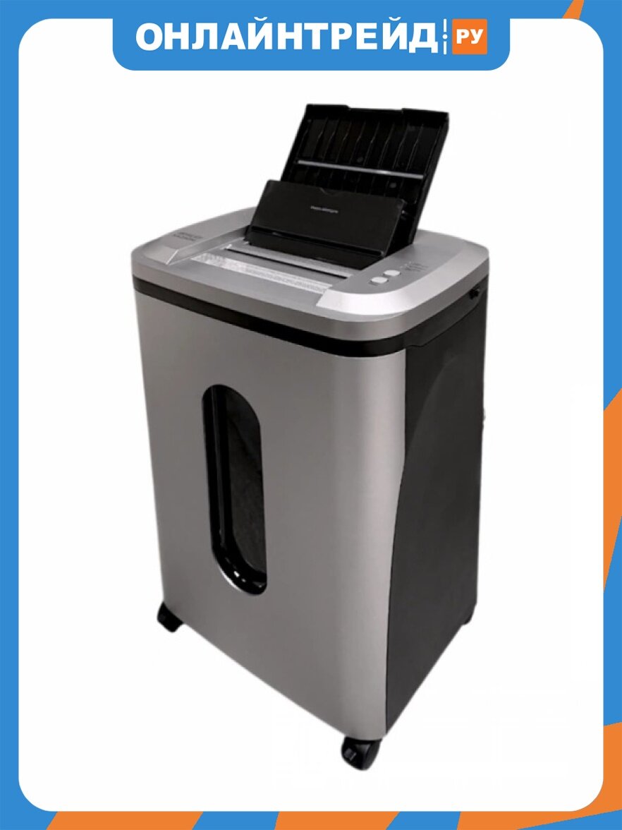 Шредер Office Kit SA250M 1,9x12 черный/серый с автоподачей (секр. P-5) фрагменты 250лист. 35лтр. скоб