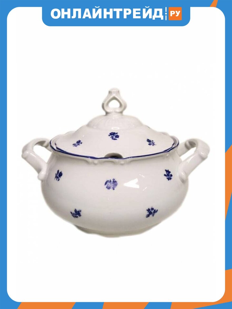 Супница Thun 1794 "Офелия", декор "Мелкие синие цветы", 2,3 л. (ОФЛ0057)