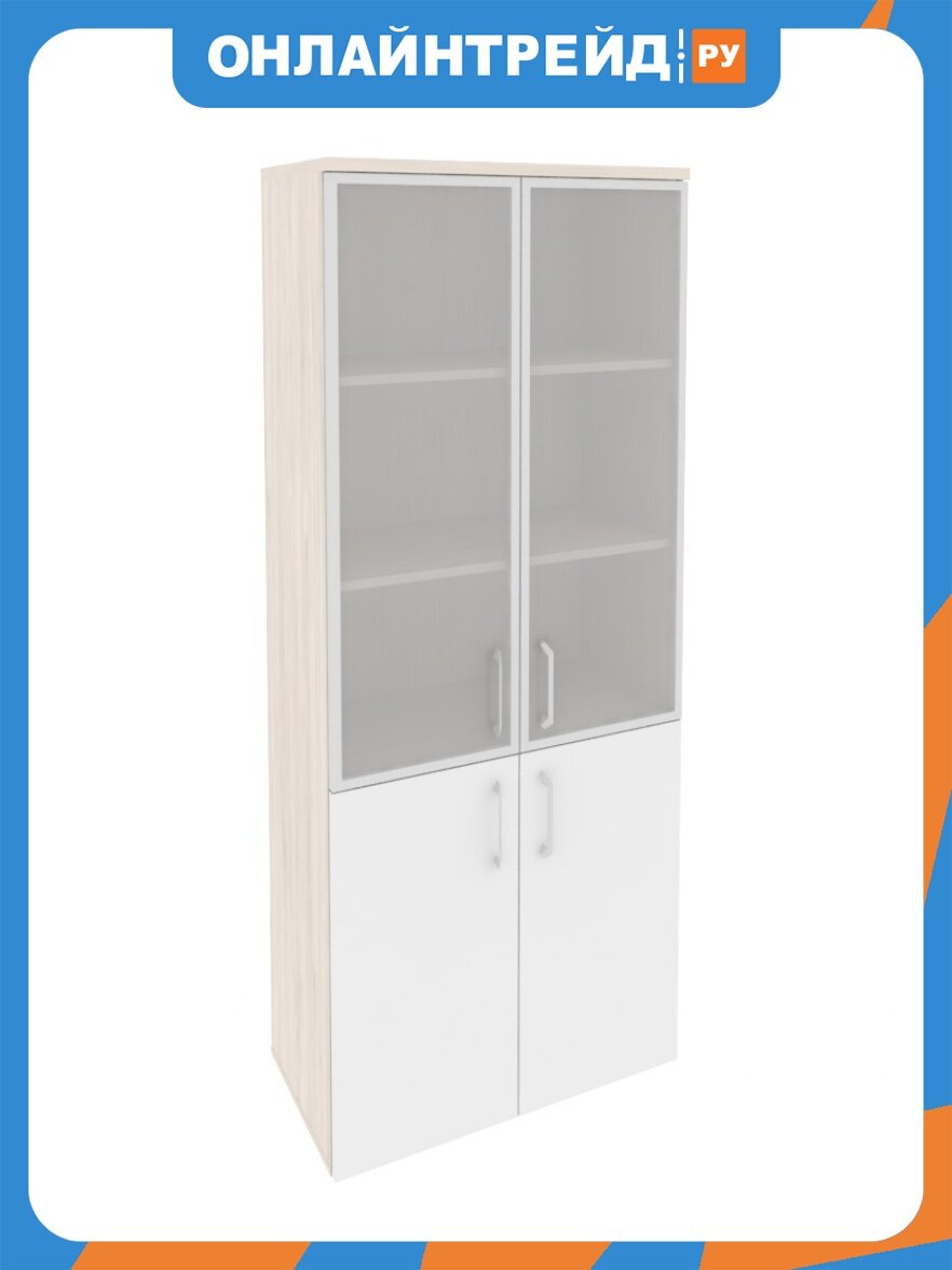 Шкаф Riva CHAIR высокий широкий O. ST-1.2 R Денвер светлый/Белый бриллиант 800*420*1977 Onix