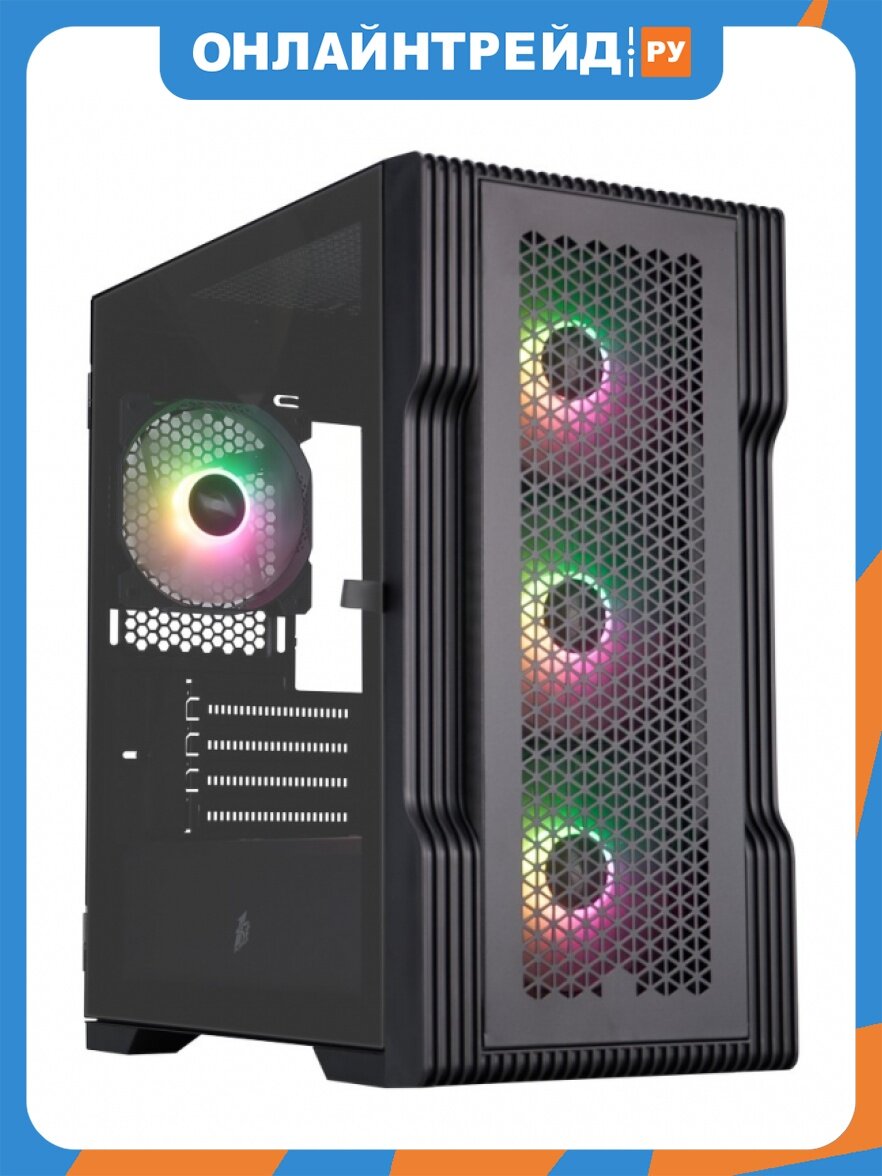 Корпус 1STPLAYER TRILOBITE T3 ARGB, черный (T3-BK-4F7)