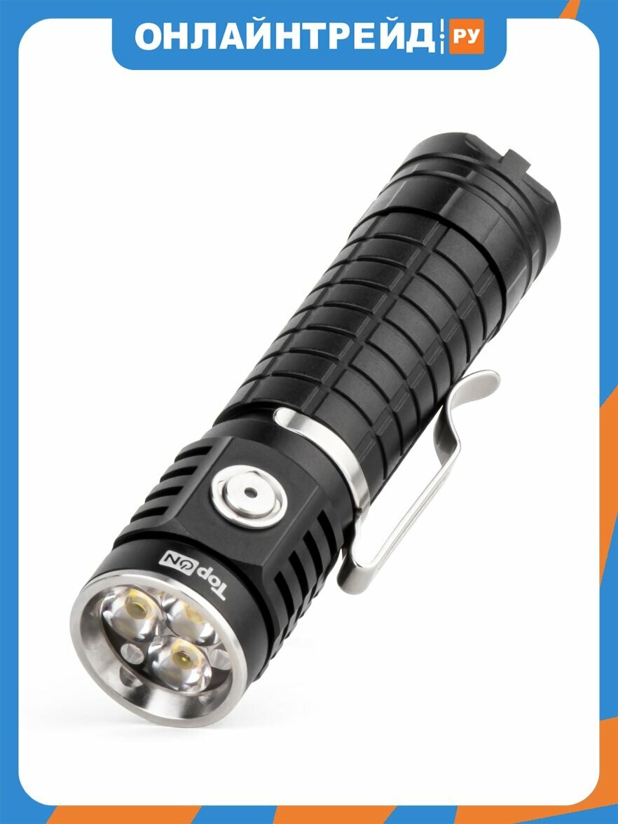 Фонарь аккумуляторный ручной Topon TOP-MX1TH CREE XP-G3 LED 10 Вт 1000 лм 3.7 B 2.6 Ач 9.62 Втч, TIR линза, 4 режима яркости, магнит, клипса, IPX4