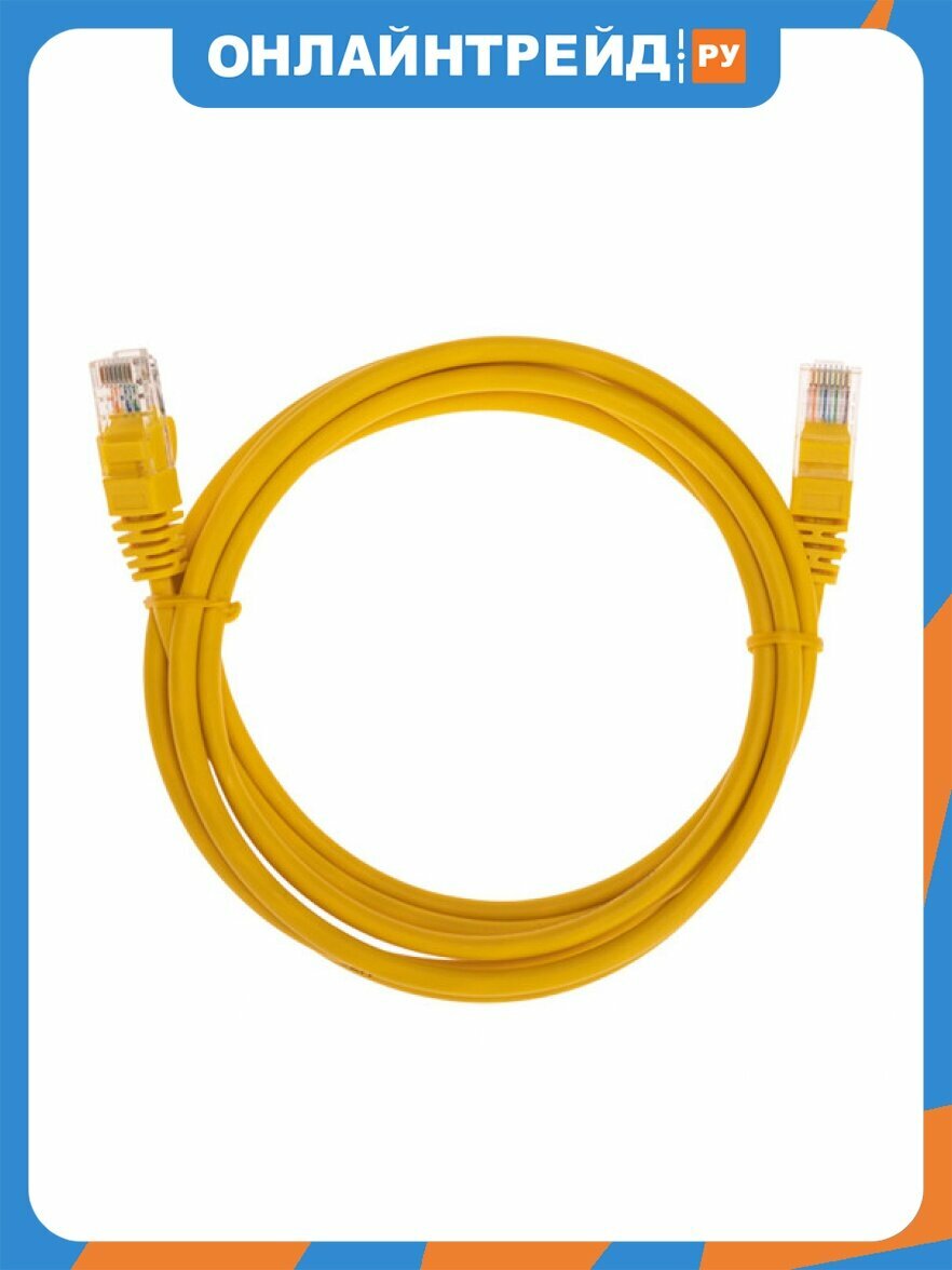 Патч-корд U/UTP Rexant cat 5e, медь, LSZH (негорючий), 2 м, RJ45-RJ45, 26AWG, желтый
